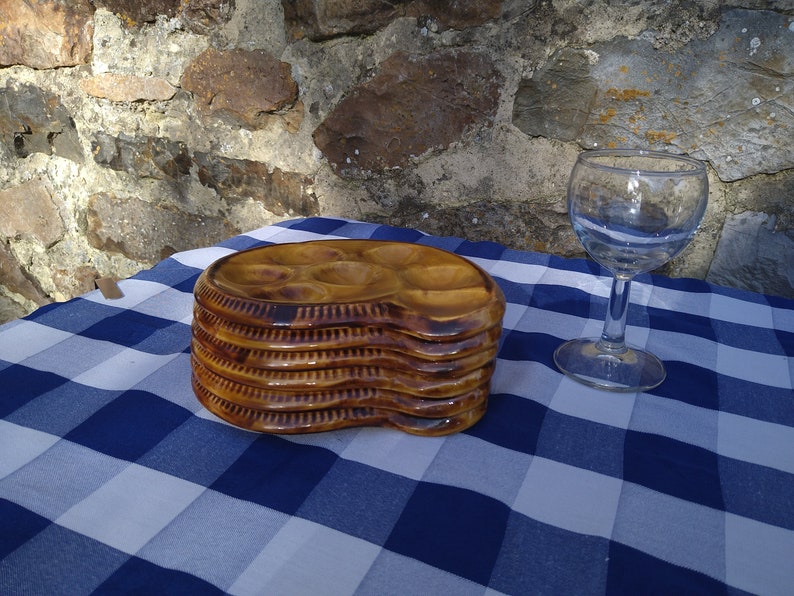 Set of 6 French St. Clement Snail Pans, Mid Century Art Ceramic ...