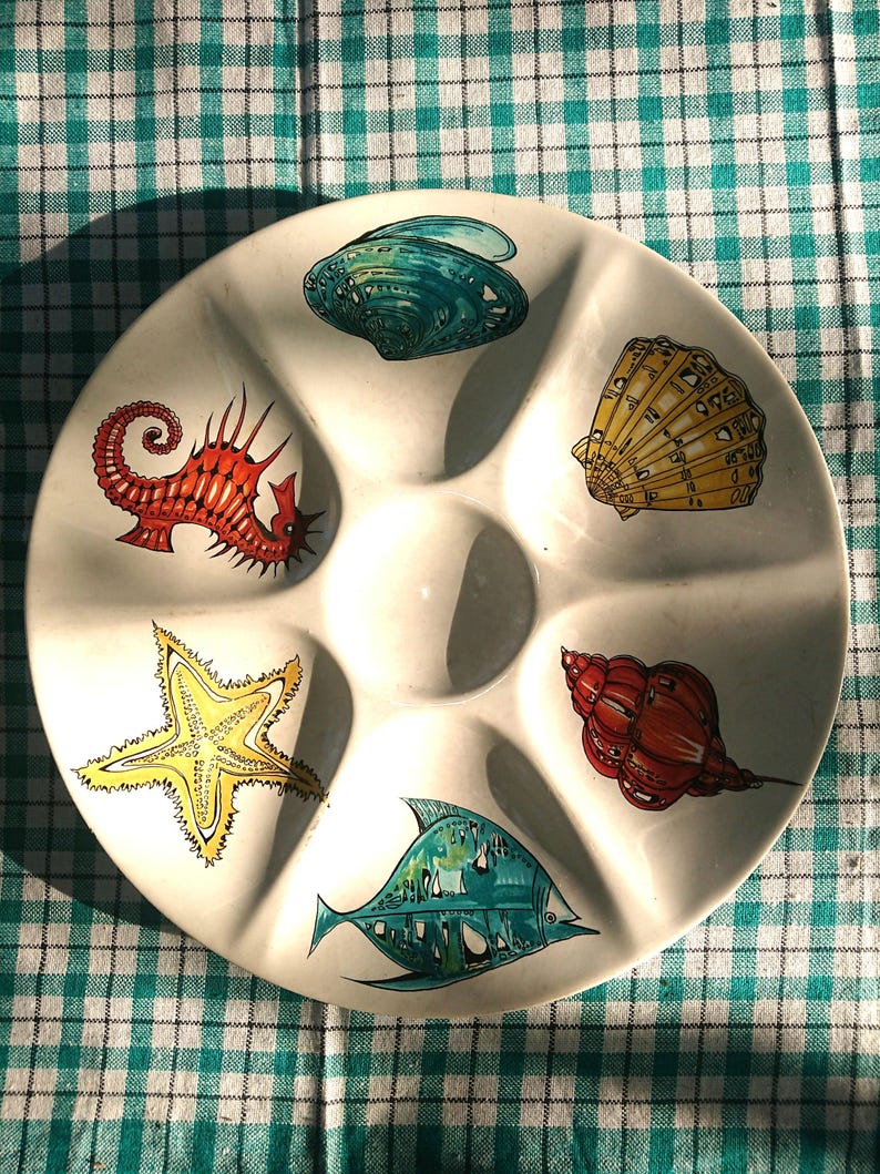 2, 4 or 6 Villeroy Boch Oyster, Fish, Tapa Plates, 1960s, Design Sea ...