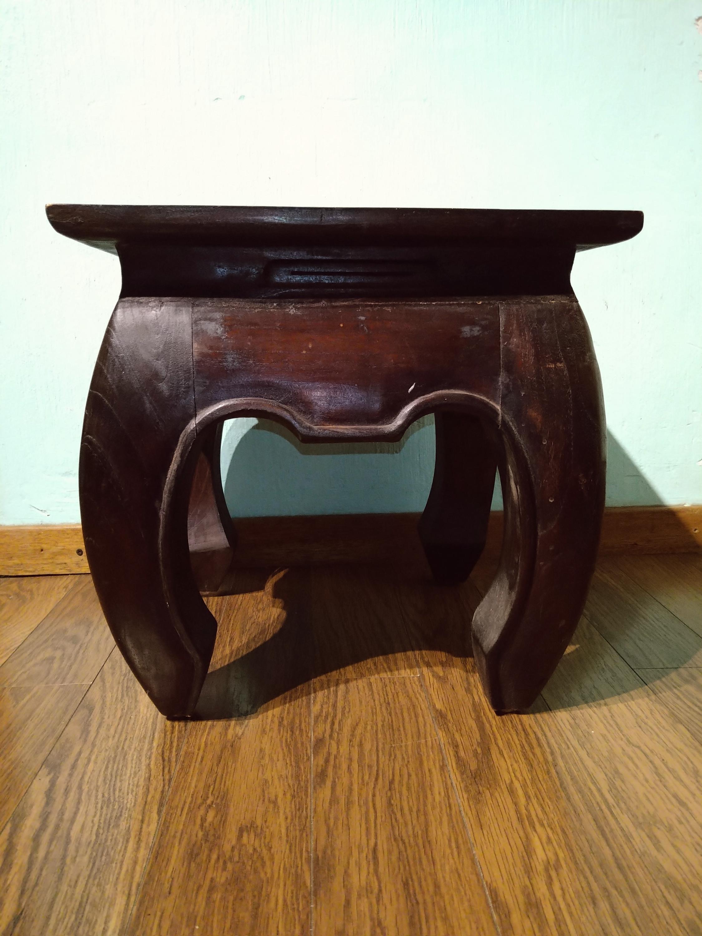 Antique Opium Table, Asian Side Table. Classic Shape, Square, Heavy ...