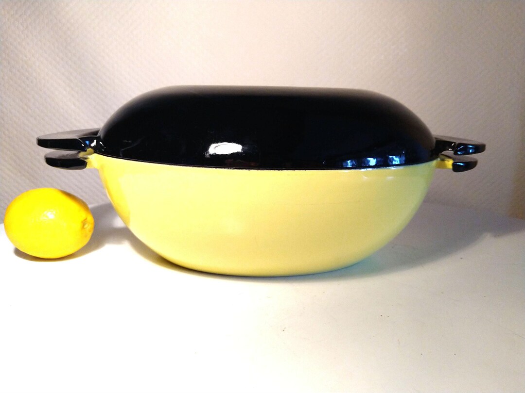 Vintage Cast Iron Design Cookpot 1960s, Oval. FE Belgium (descoware ...