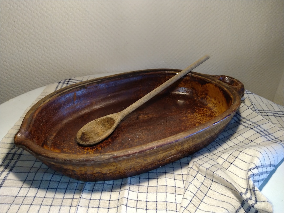 Antique French Provence Drip Pan. Oval Clay Dish. 19th Century ...