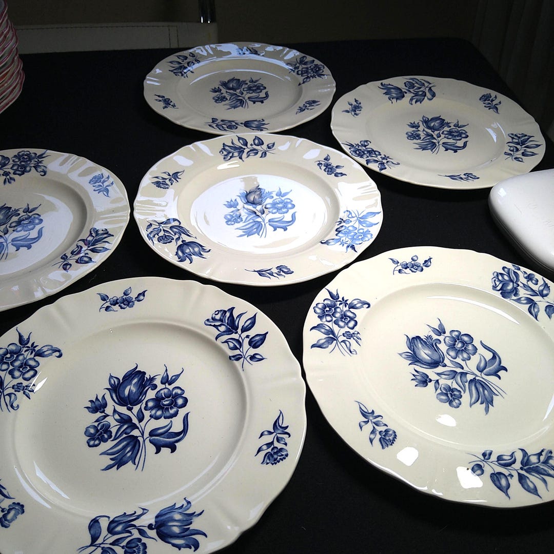 Set 6 Flat Plates, Petrus Regout Sphinx, First Half 1900, Maastricht ...