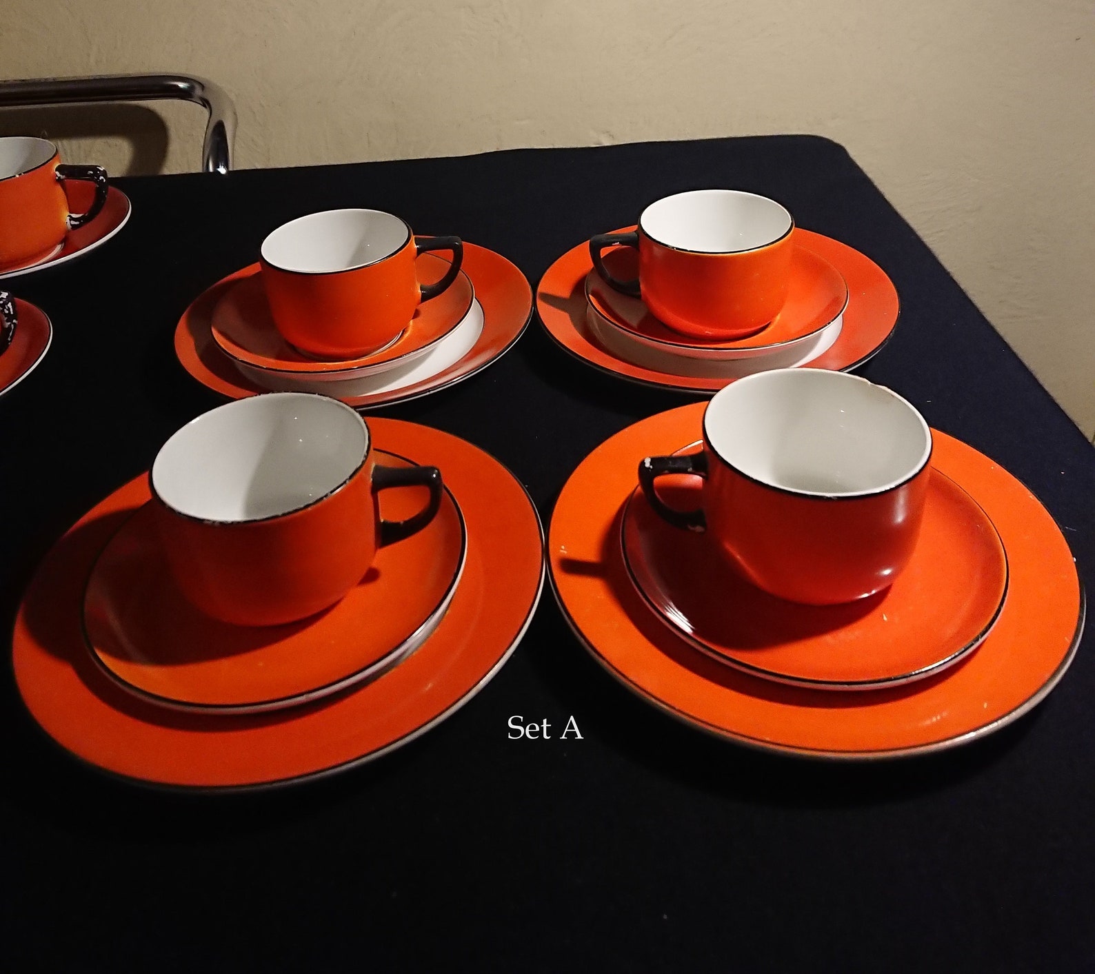 Oranje ! Peter Regout Sphinx, Holland. Ancient Cups in the Royal Color ...