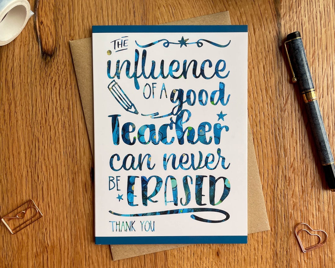 Teacher Thank You Card, Teacher Appreciation Card, Good Teacher, Corona ...