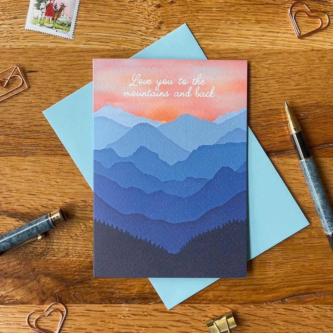 Mountain Anniversary Card | Swiss Alps Inspired Greeting Card for ...