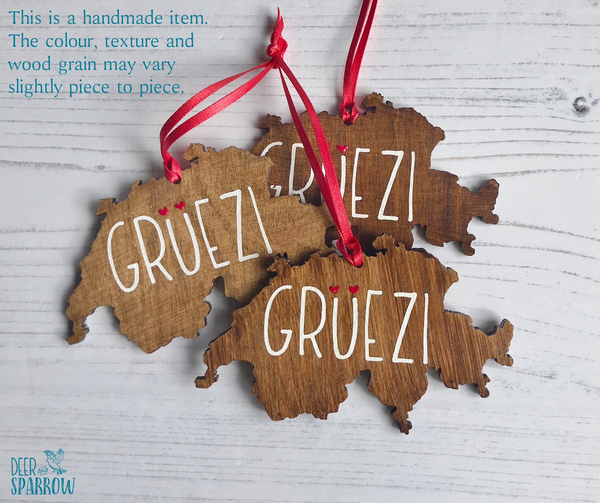 Personalised Switzerland Shaped Hanging Ornament Swiss German - Etsy