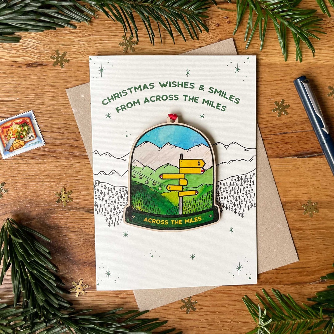 Hiking in Switzerland Themed Christmas Card Card for Hiker Swiss ...