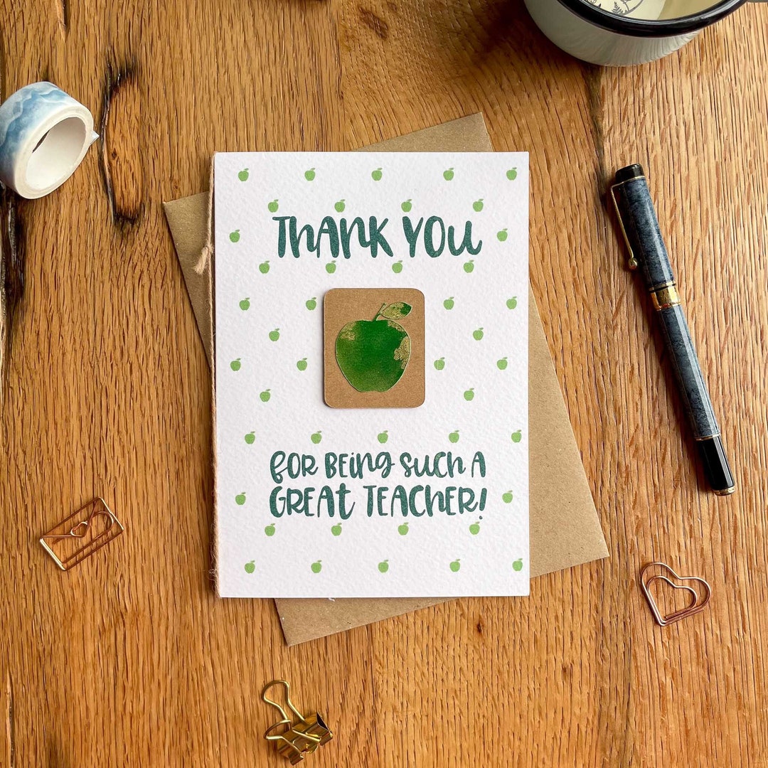 Carte de remerciement pour enseignant, carte de fin d'année scolaire ...