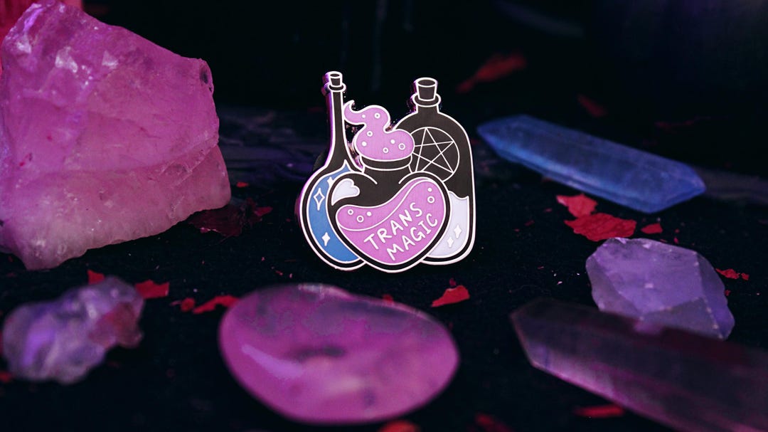 Trans Magic Pin - Enamel Lapel Pin - Trans Witch Queer Pride ...