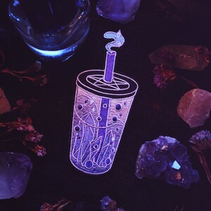 Witch Boba Patch 5 Iron on Embroidered Patch Bubble Tea Crystal Pentacle Pentagram Witchcraft ...