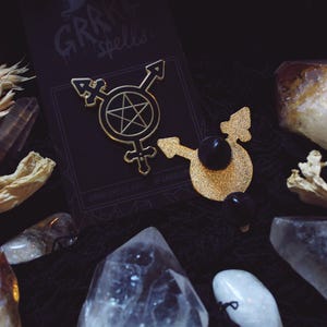 Trans Symbol Pentacle Pin - Gold/silver - Enamel Lapel Pin ...