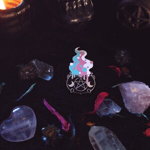 Trans Witch Cauldron Pin Enamel Lapel Pin Non-binary Genderqueer ...
