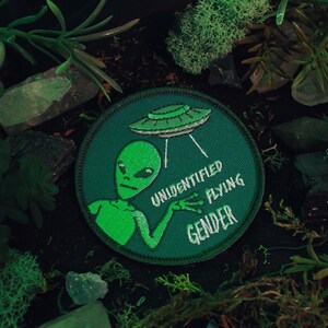 Unidentified Flying Gender Patch - 3" Iron on Embroidered Patch - Non ...