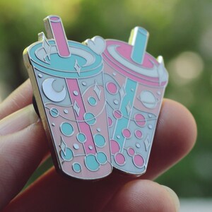 Tea4tea Pin T4T Trans Bubble Tea Enamel Lapel Pin Transgender Flag ...