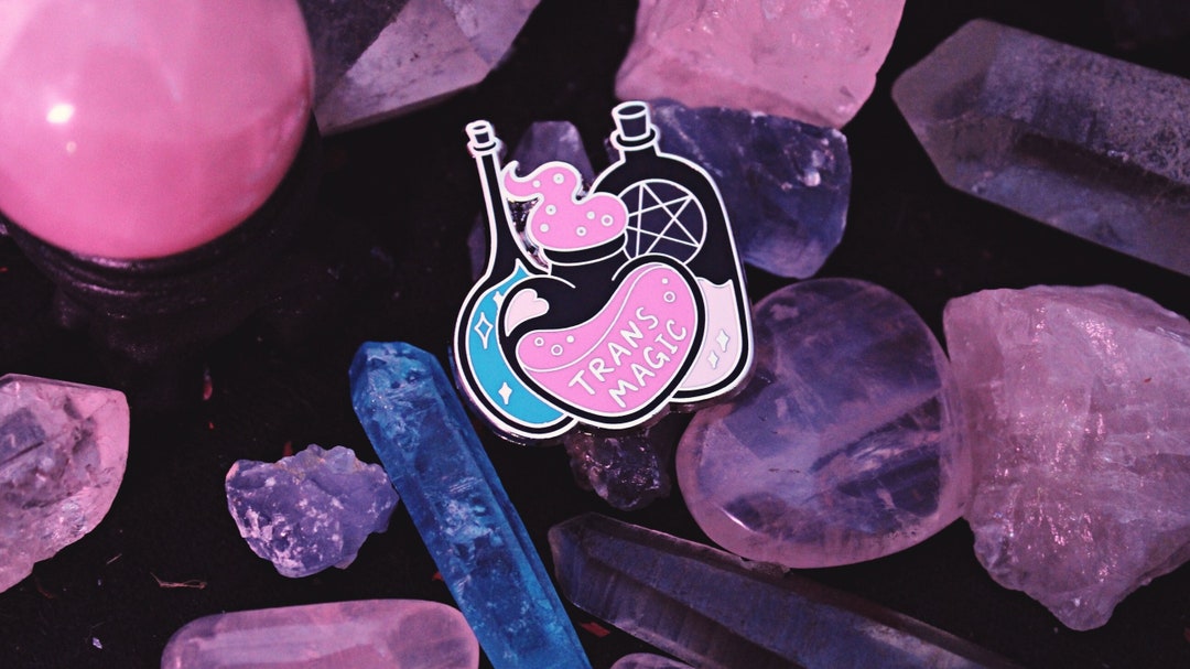 Trans Magic Pin Enamel Lapel Pin Trans Witch Queer Pride Transgender ...