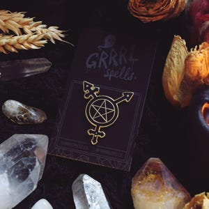 Trans Symbol Pentacle Pin - Gold/silver - Enamel Lapel Pin ...