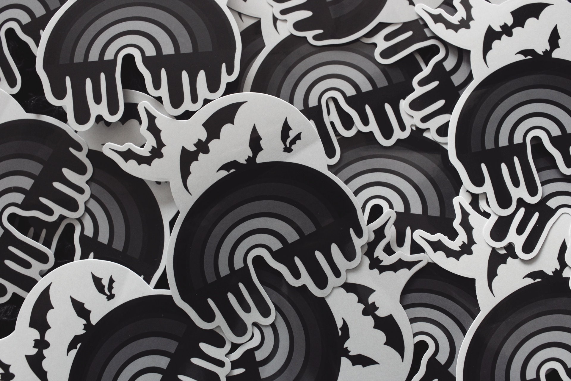 Goth Rainbow Sticker 4 Vinyl Sticker Bats Moon - Etsy
