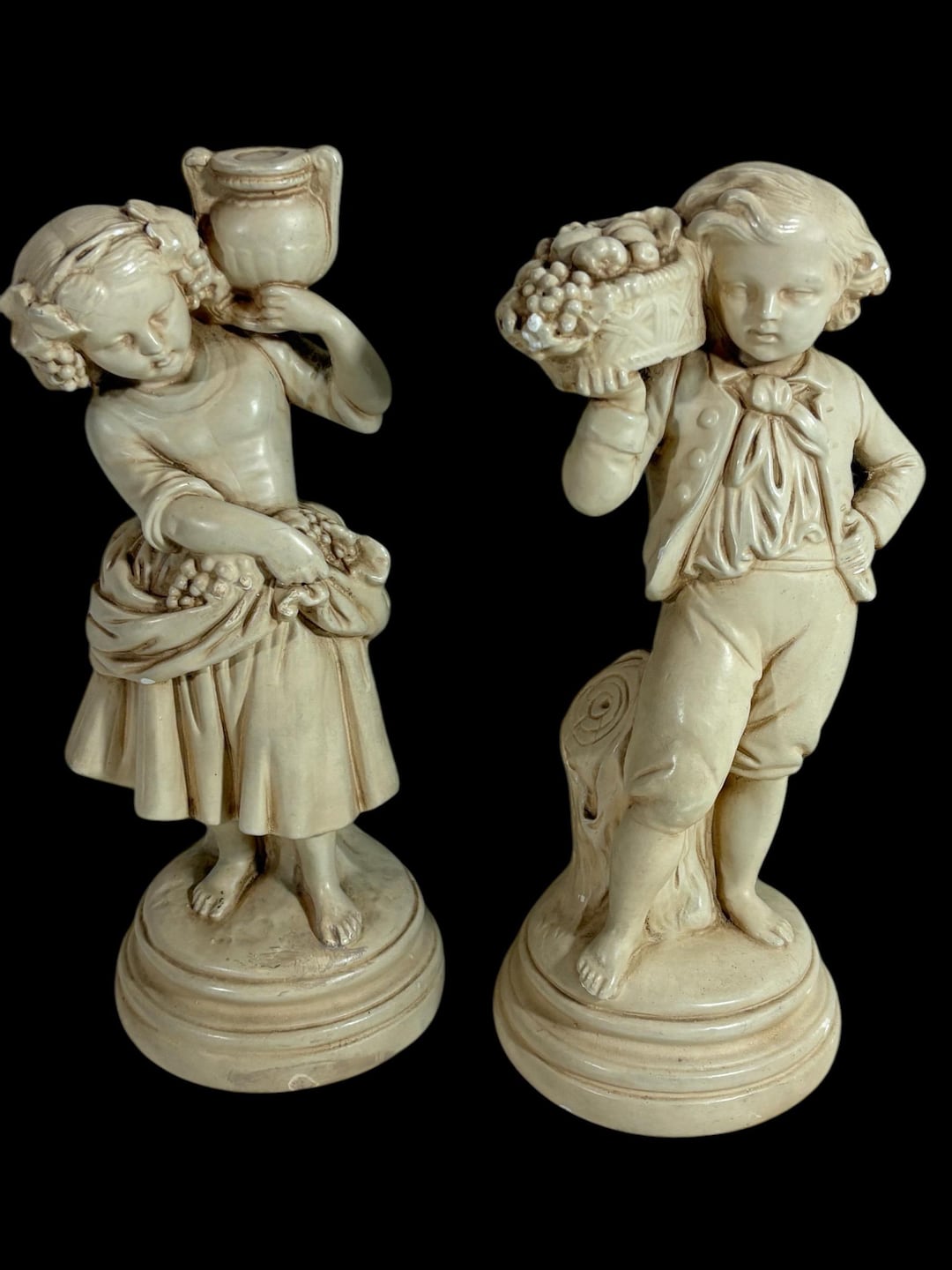 Alexander Backer Vintage Chalkware Boy and Girl - Etsy