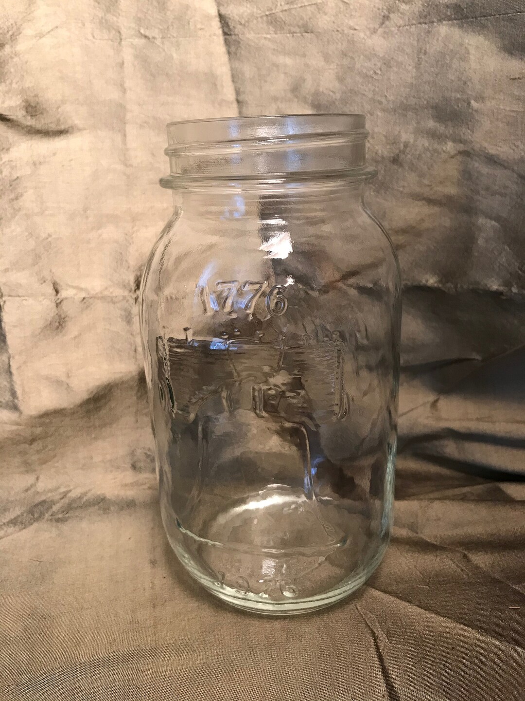 Vintage Liberty Bell Bi-centenial 1776-1976 Clear One Quart Mason Jar ...