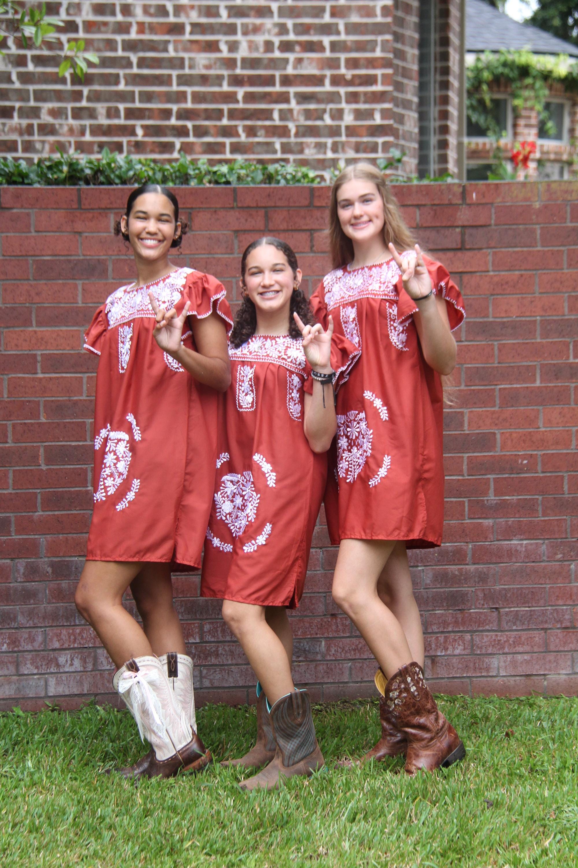 Ladies Dress UT Game Day Dress Longhorn Mexican Dress Burnt Orange ...