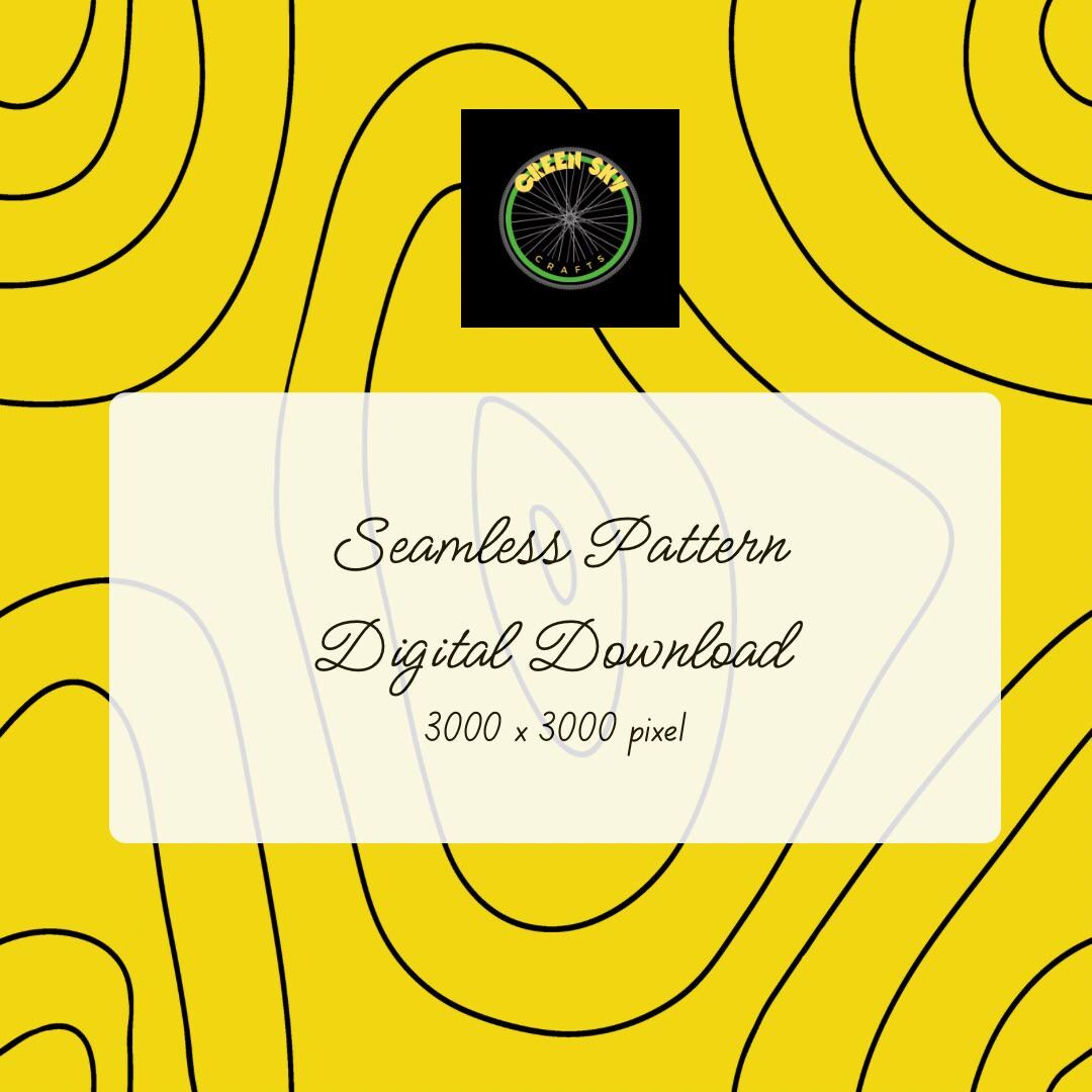Yellow Large Topo Seamless Pattern Digital Download - Etsy