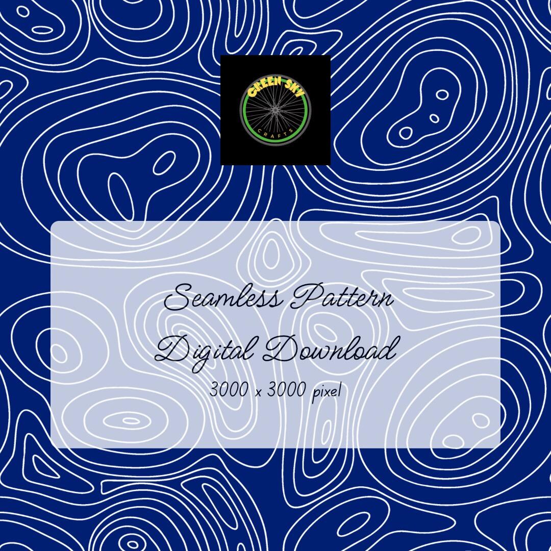 Navy Blue Topo Seamless Pattern Digital Download - Etsy
