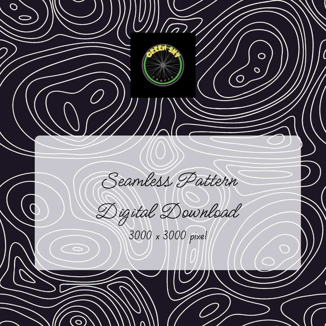Black/ White Topo Seamless Pattern Digital Download - Etsy