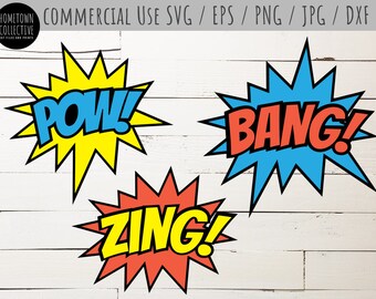 Pow Svg | Etsy