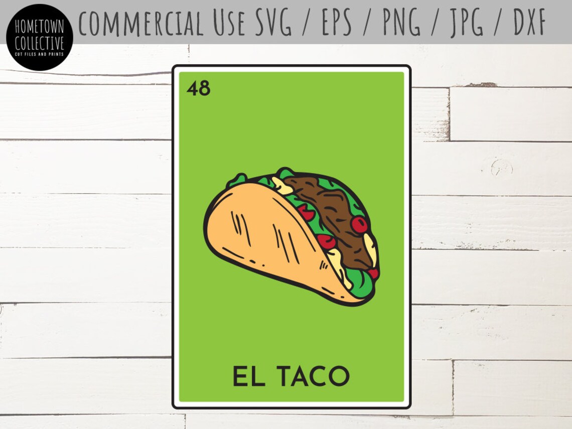 El Taco Svg Mexican Bingo Svg Taco Bingo Mexicano Card | Etsy