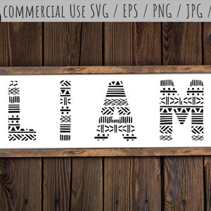 Liam Svg Boho SVG Cut File - Name Tribal Pattern - Etsy