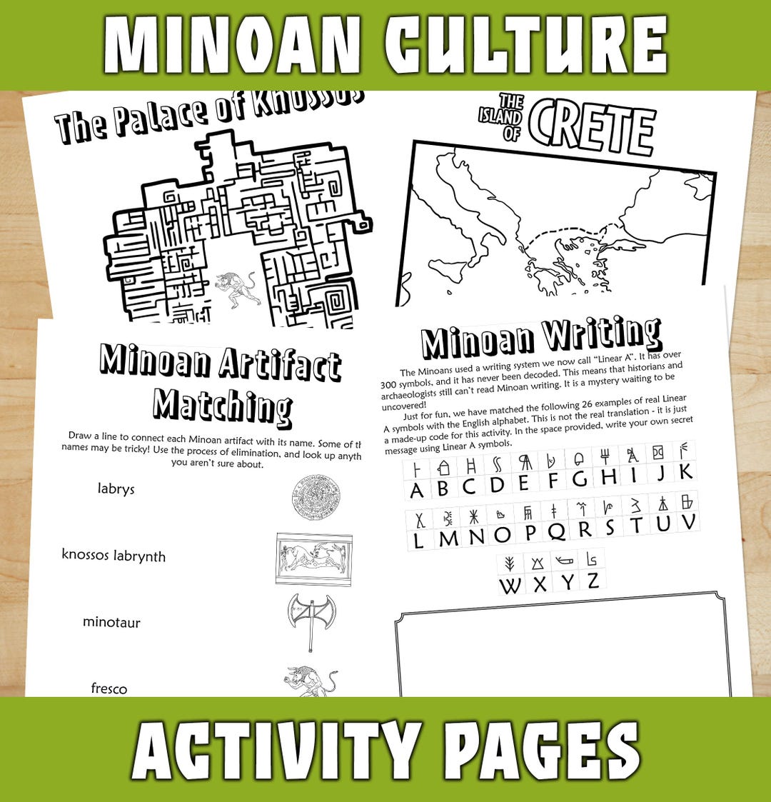 Minoan Culture History Activity Sheets | Classical Education ...