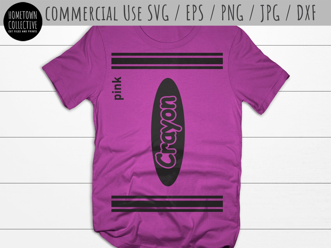 Crayon Svg Halloween Costume Svg Pink Crayon Svg Dxf Eps | Etsy