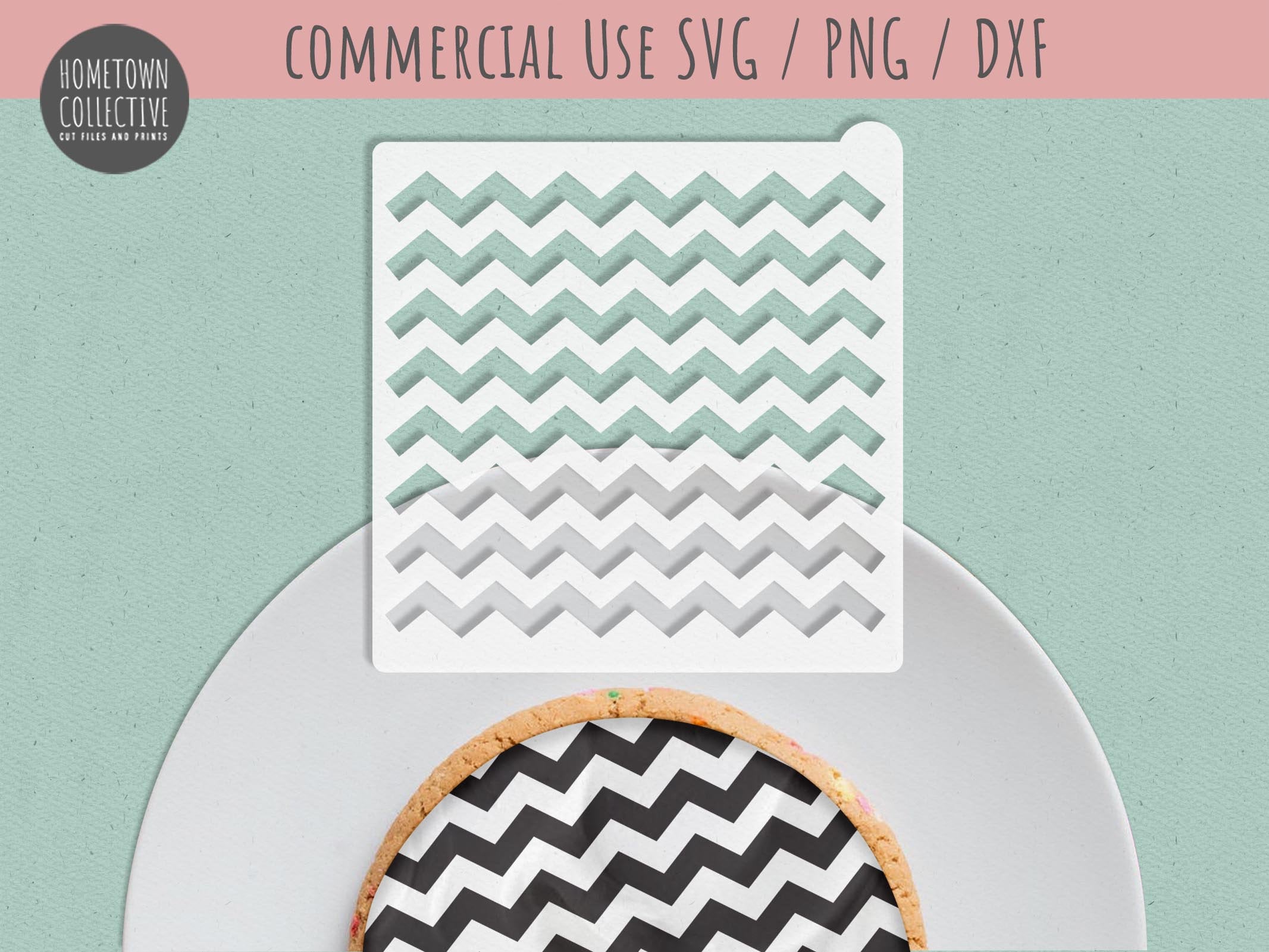 Zig-zag Pattern SVG Cut File - Digital Cookie Stencil - Etsy
