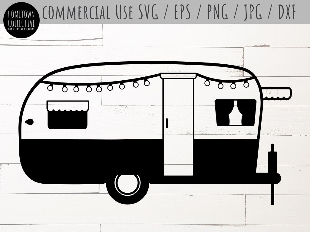 Retro Camper Svg, Retro Rv, Single Layer Svg, Easy Svg, Cute Trailer ...