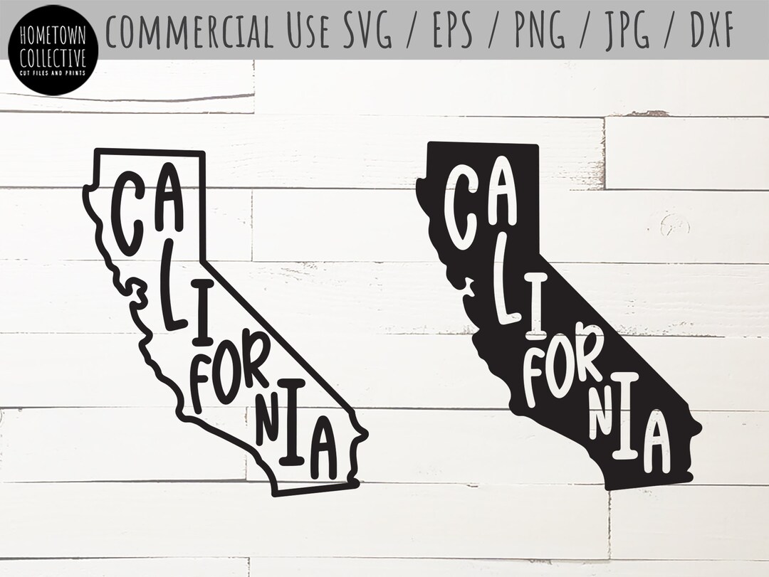 California State Svg Cut File - Two Versions, Light and Dark - Etsy