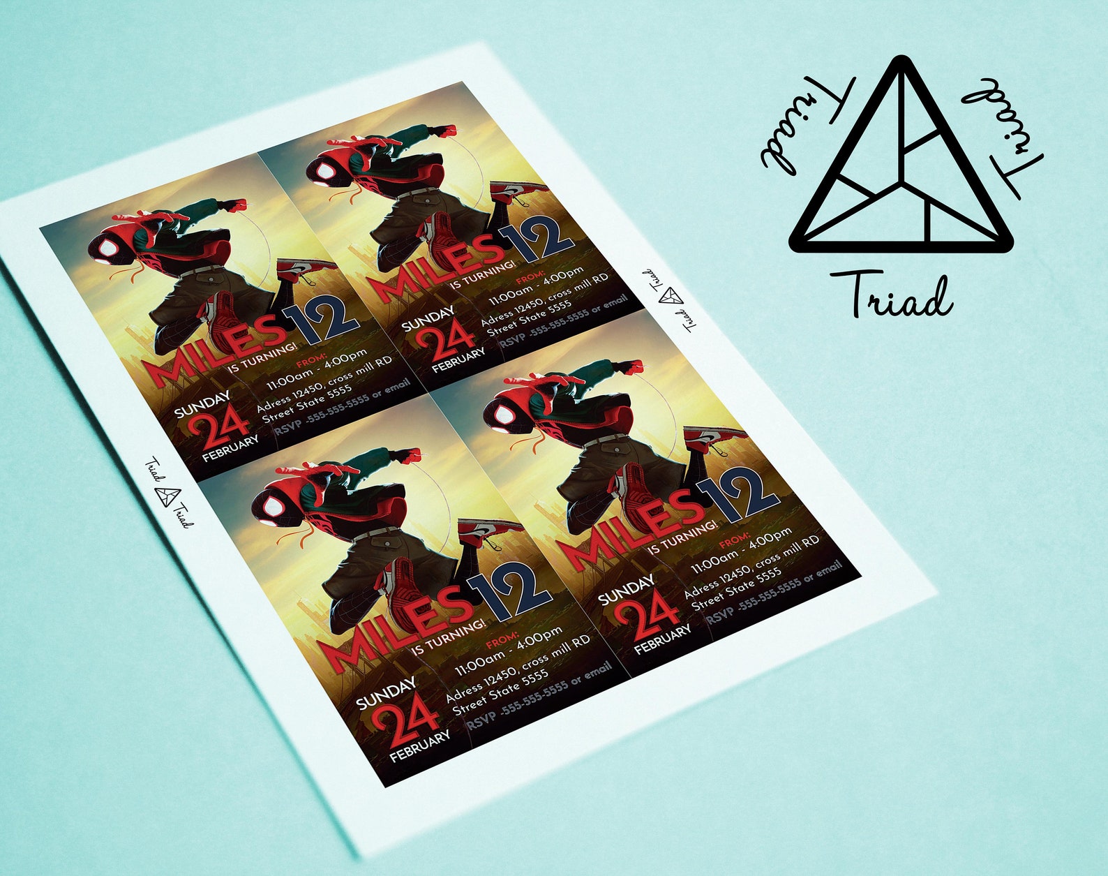 Spider-man Birthday Invitation Into the Spiderverse Miles - Etsy