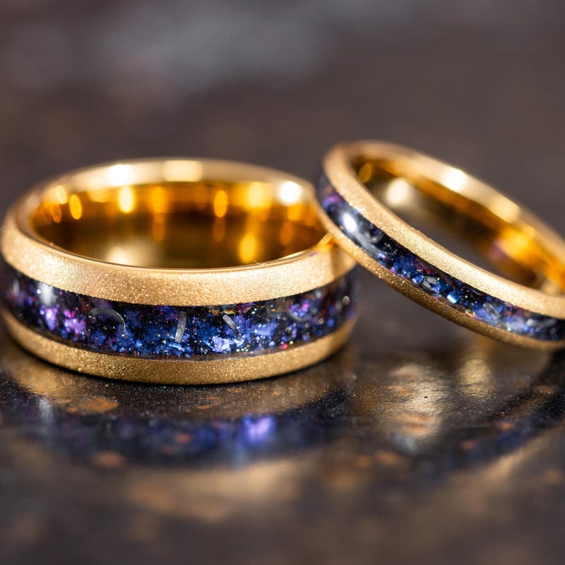 18k Gold Ring Set Couple - Etsy