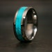 Turquoise Ring, Mens Turquoise Ring, Wood Wedding Band, Wedding Band ...