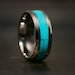 Turquoise Ring, Mens Turquoise Ring, Wood Wedding Band, Wedding Band ...