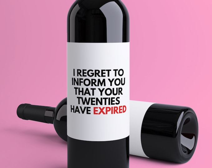 20's Are Expired, 30th Birthday Wine Label, 30th Birthday Decorations ...