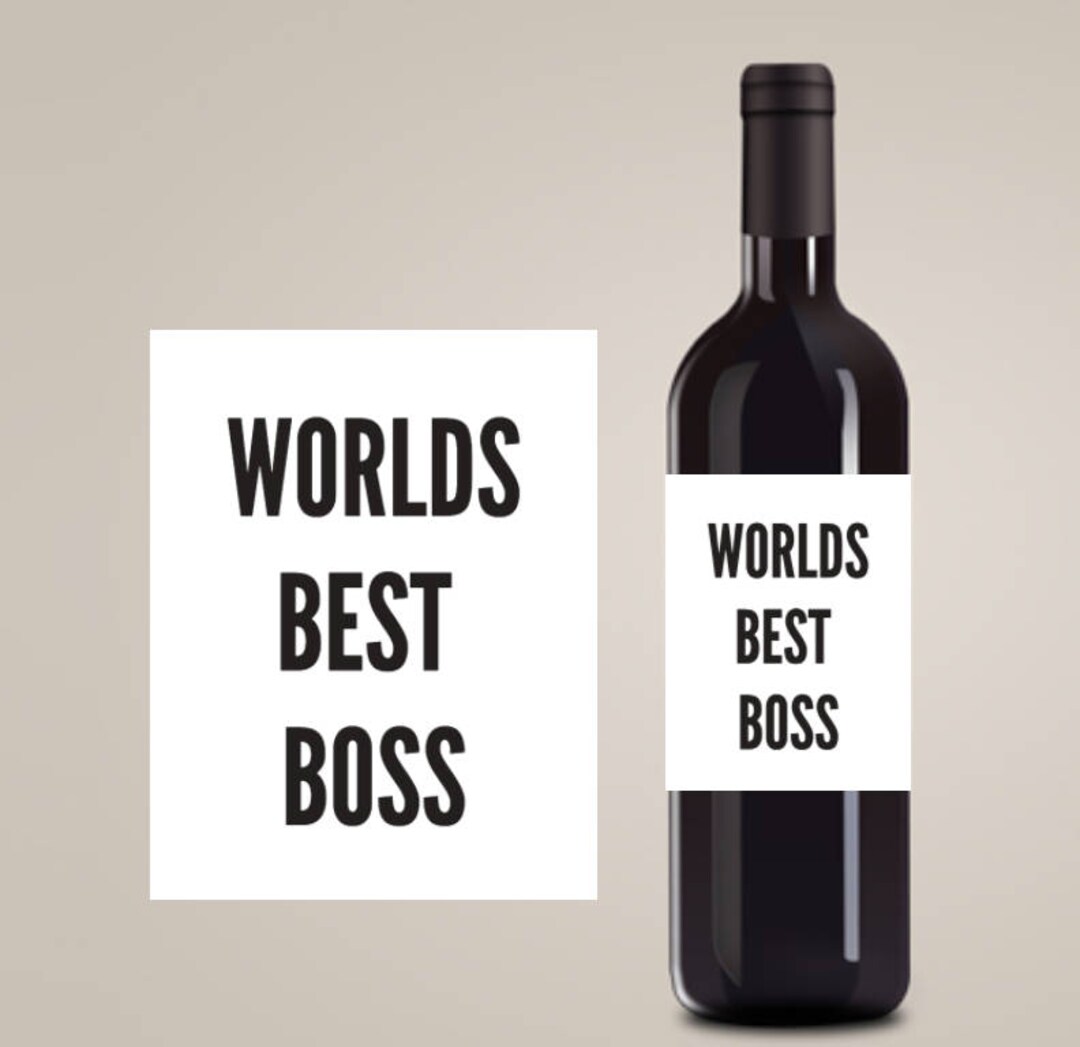 World Best Boss Wine Label Gift Boss Gift, Boss Appreciation Gift ...