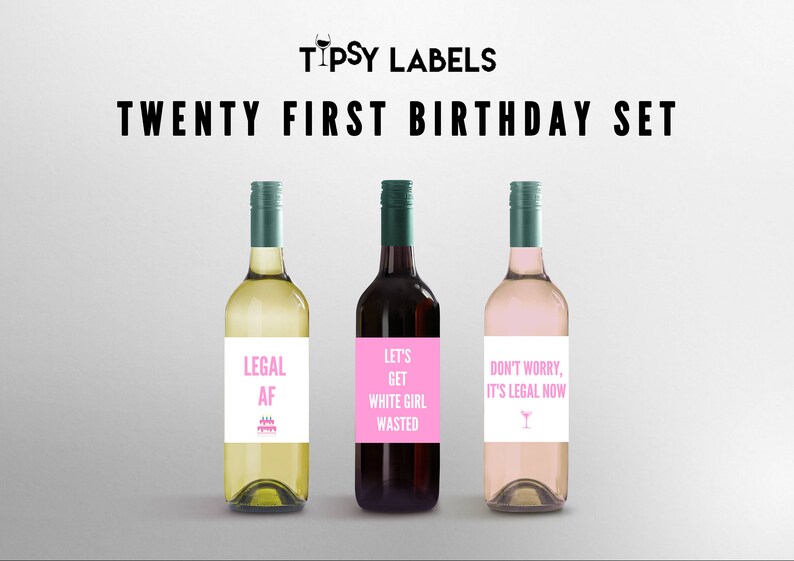 TWENTY FIRST BIRTHDAY Wine Labels Twenty First Birthday | Etsy