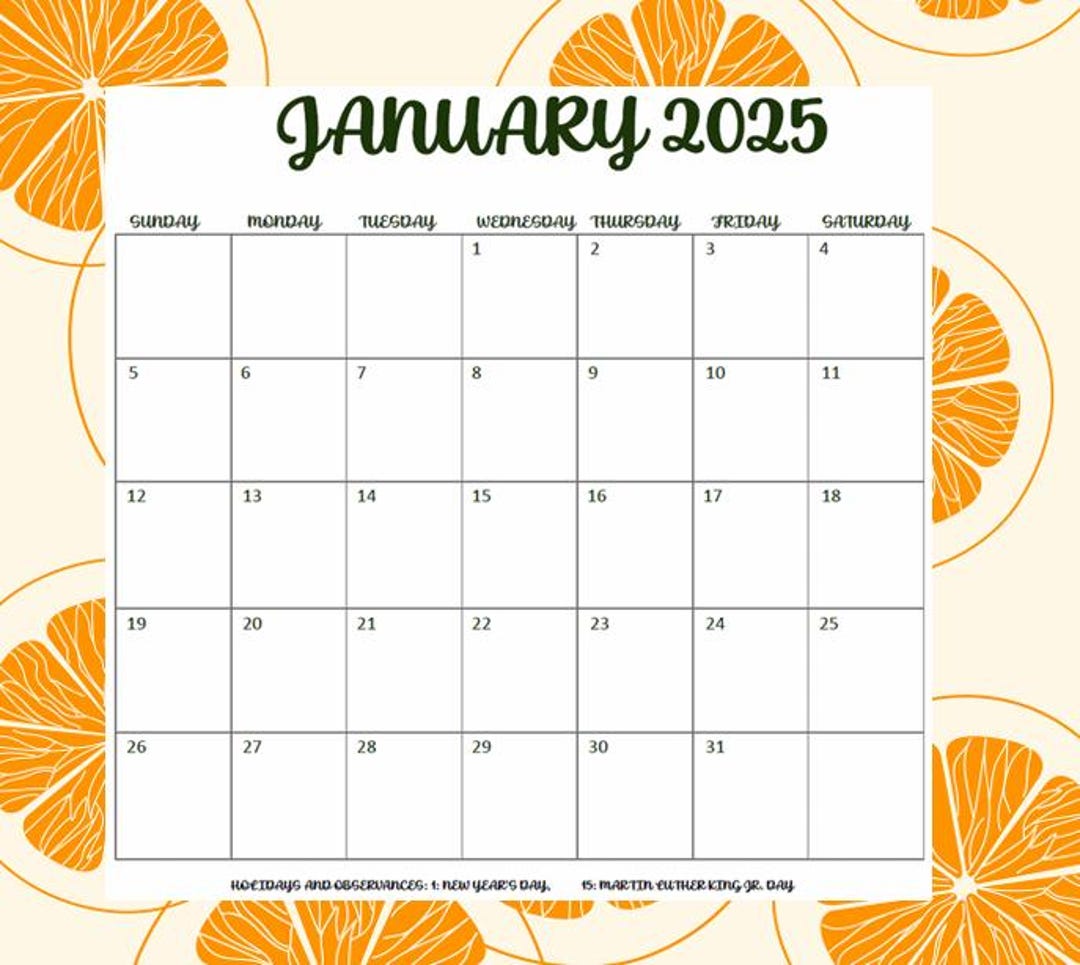 2025 Calendar | Blank Calendar | INSTANT DOWNLOAD | Printable PDF | 8 ...