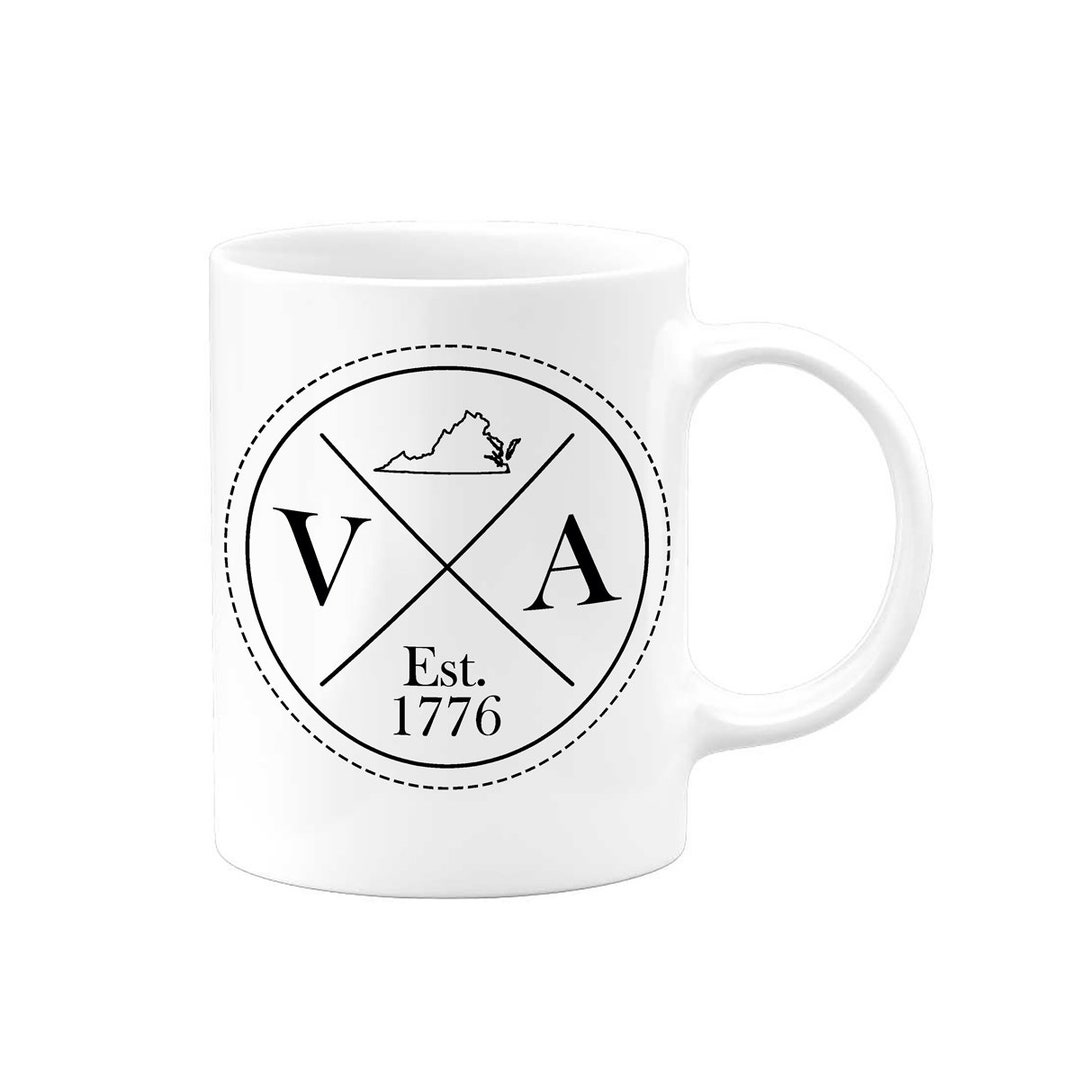 Virginia State Map Coffee Mug | VA Merch | Virginia Established in 1776 ...
