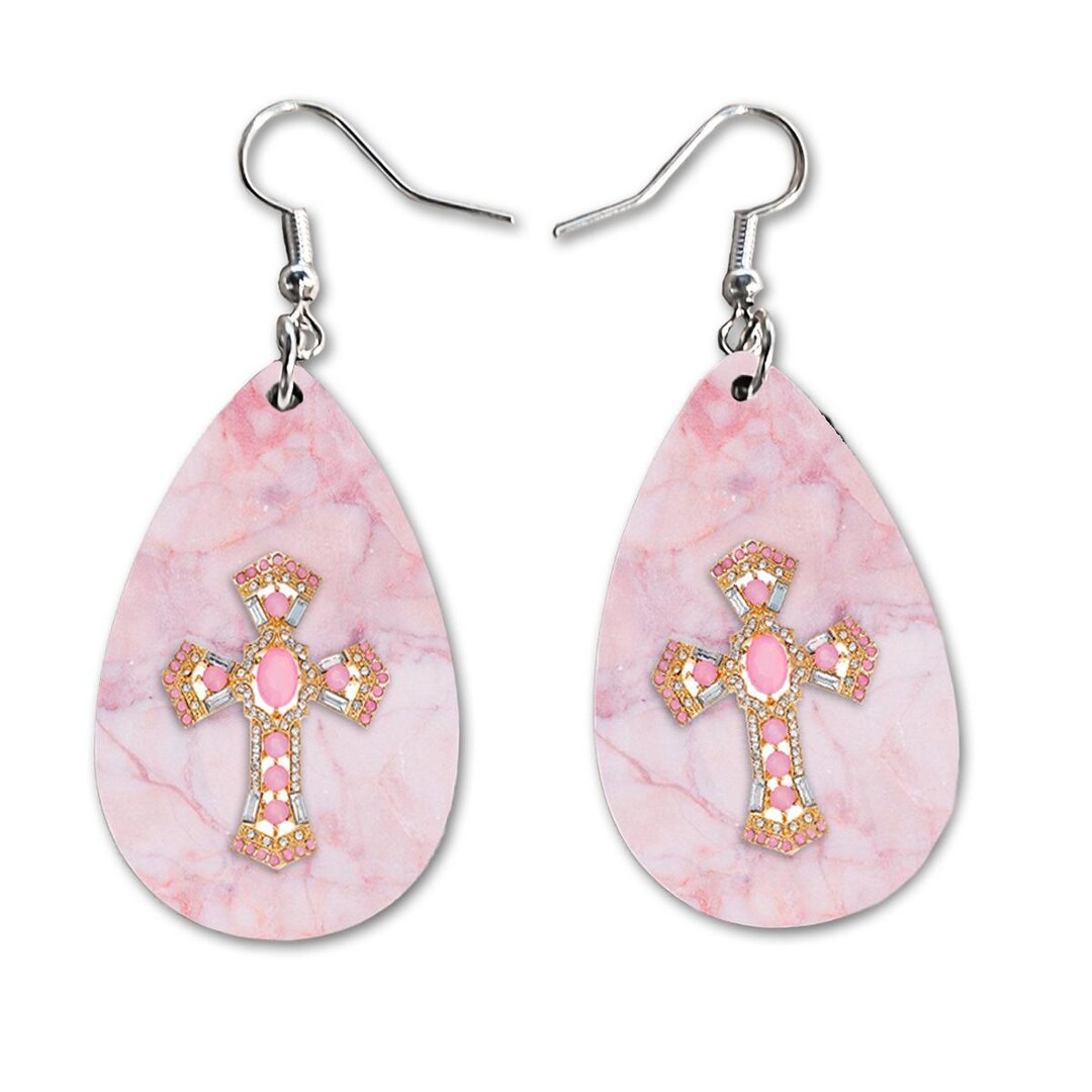 Cross Faith Earrings - Lightweight Teardrop Dangle Earrings ...