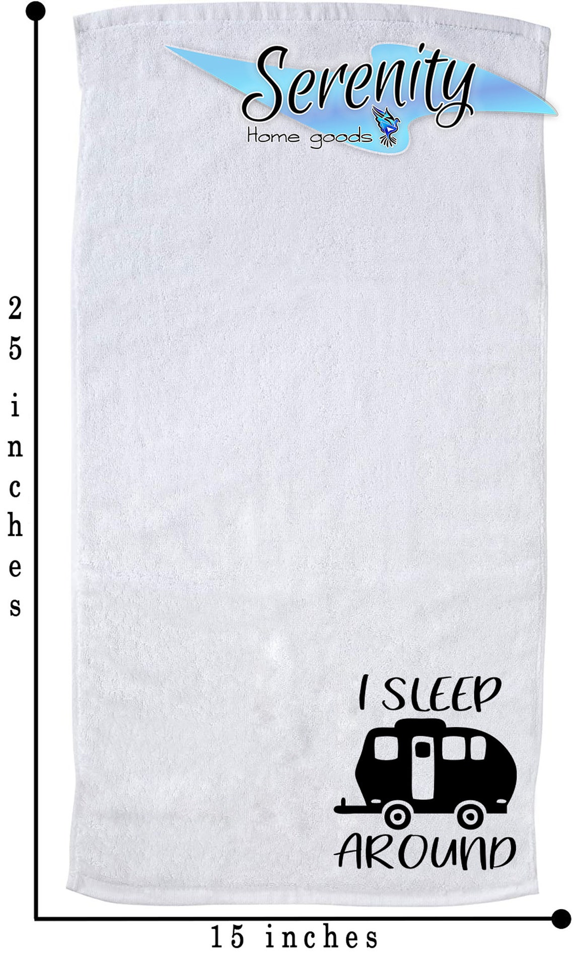 Funny Home Decor | Black White I Sleep Around Camper RV Kitchen Bath ...
