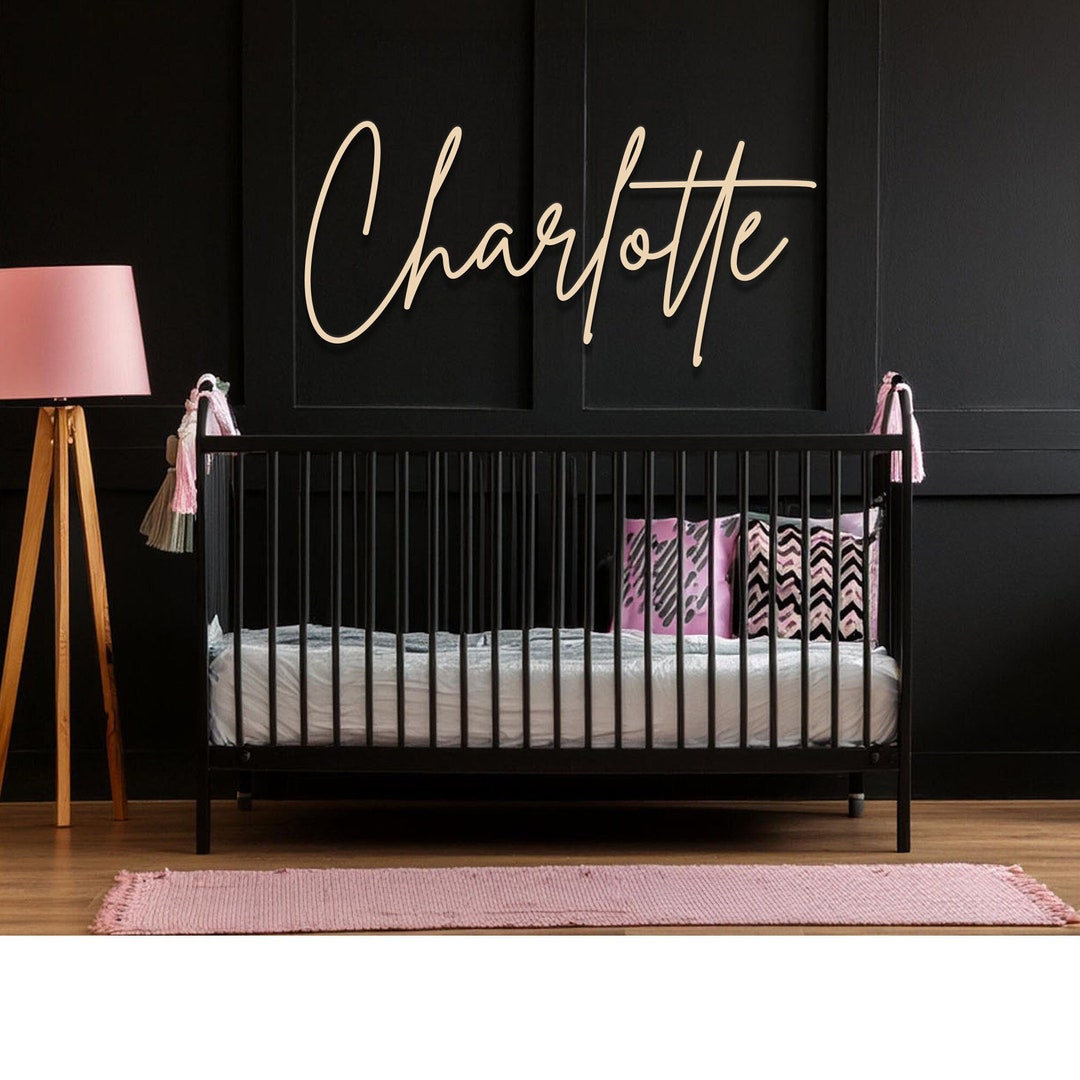 Custom Wood Name Sign Cutout, Large Nursery Name Sign, Baby Name Sign ...
