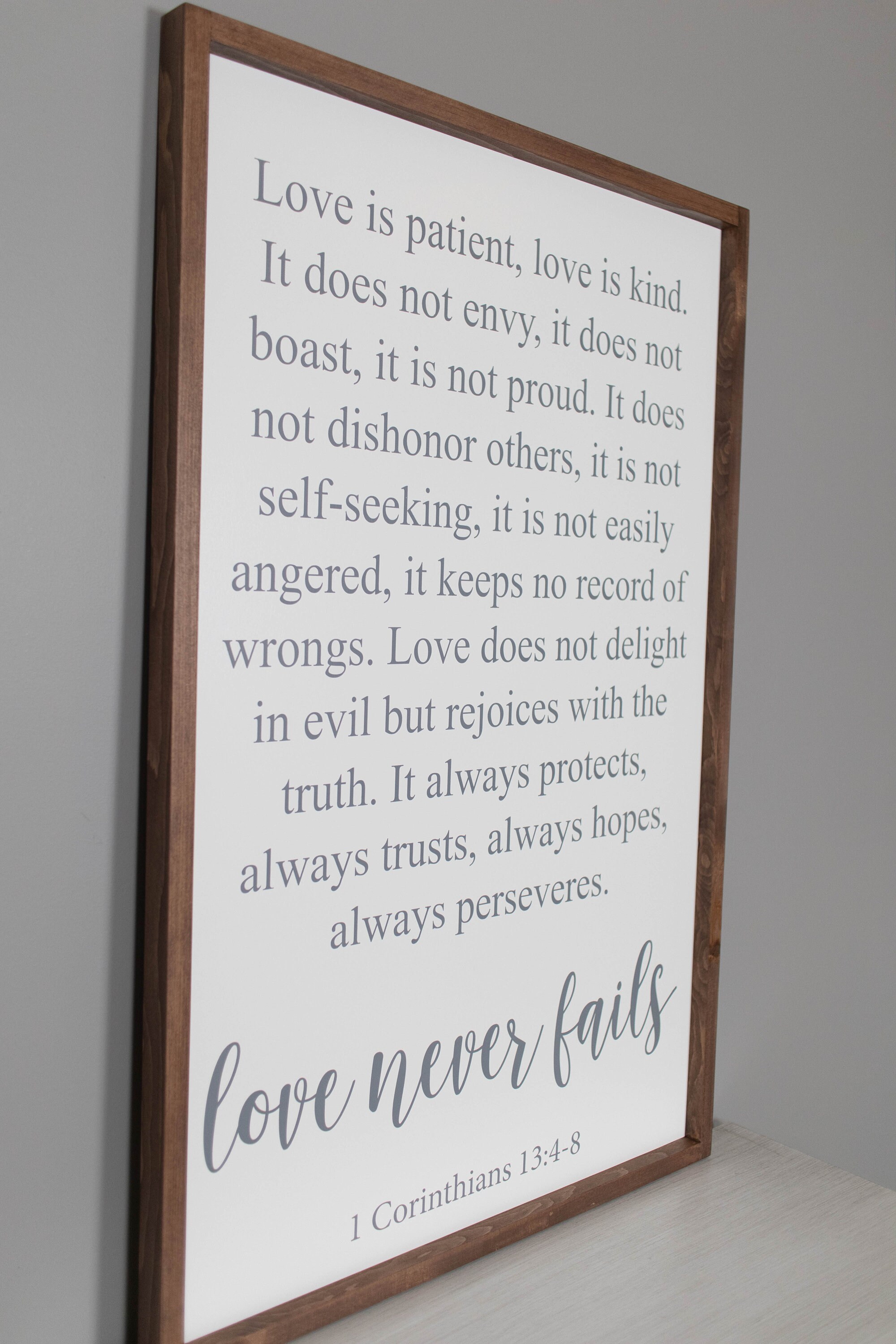 Love is Patient Love is Kind Sign Love Never Fails Sign - Etsy