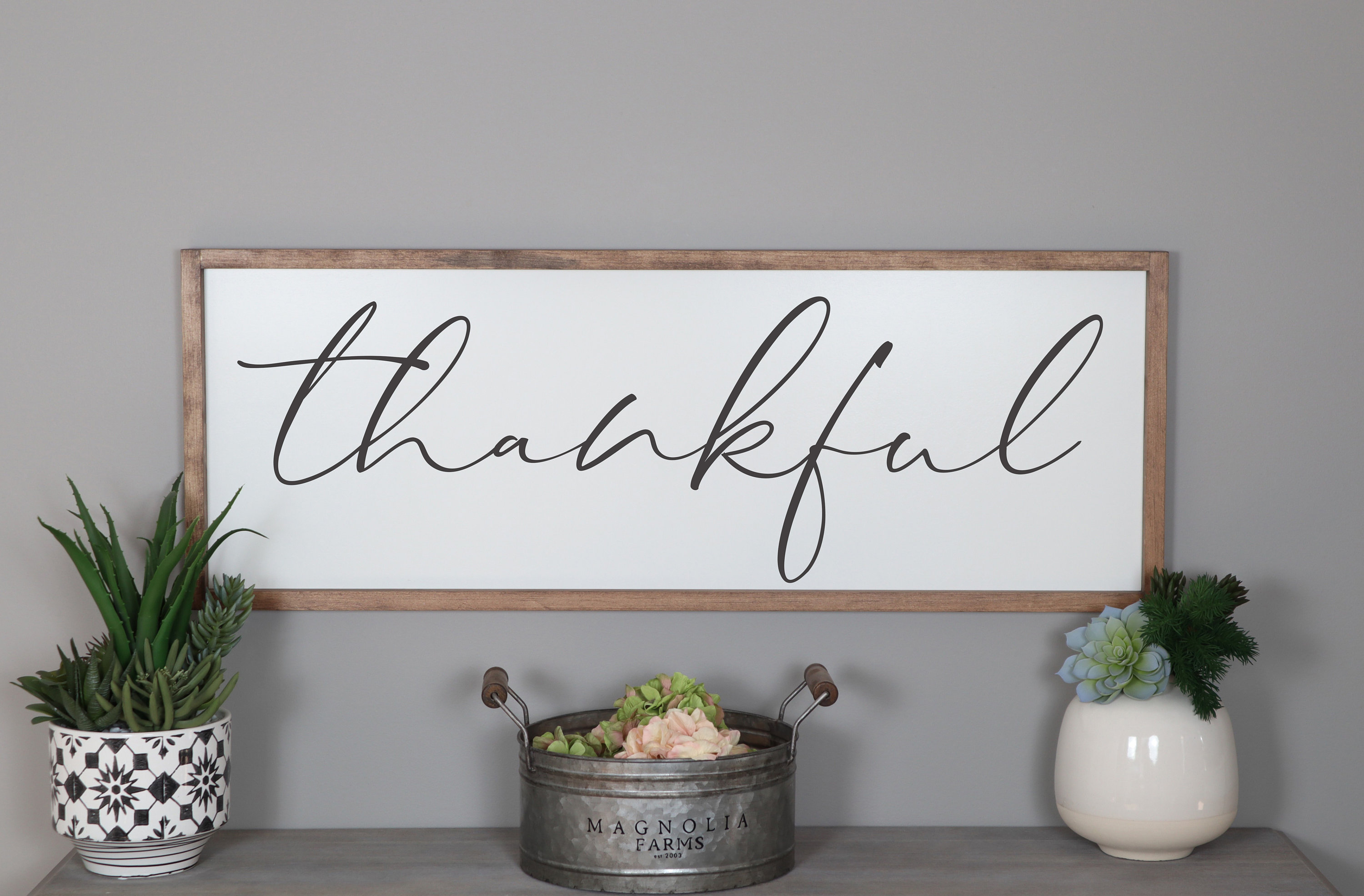 Thankful Sign Thanksgiving Signs Fall Signs Framed Wood | Etsy