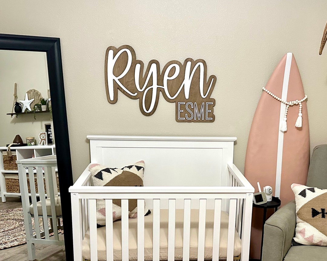 Large Custom Wood Name Sign, Nursery Name Sign, Boho Girl Name Sign ...